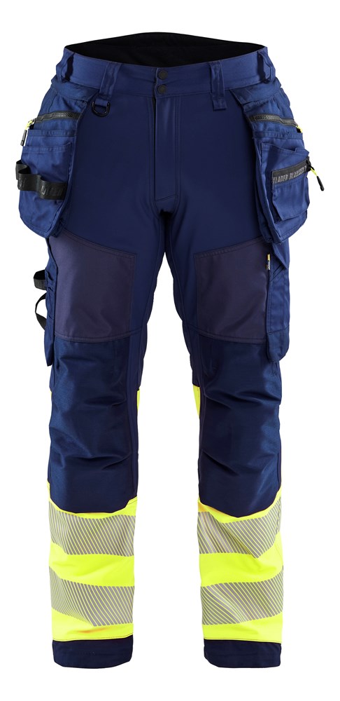SOFTSHELL HIGH VIS WERKBROEK 1821/2513/8933 - MARINE/HIGH VIS GEEL ...