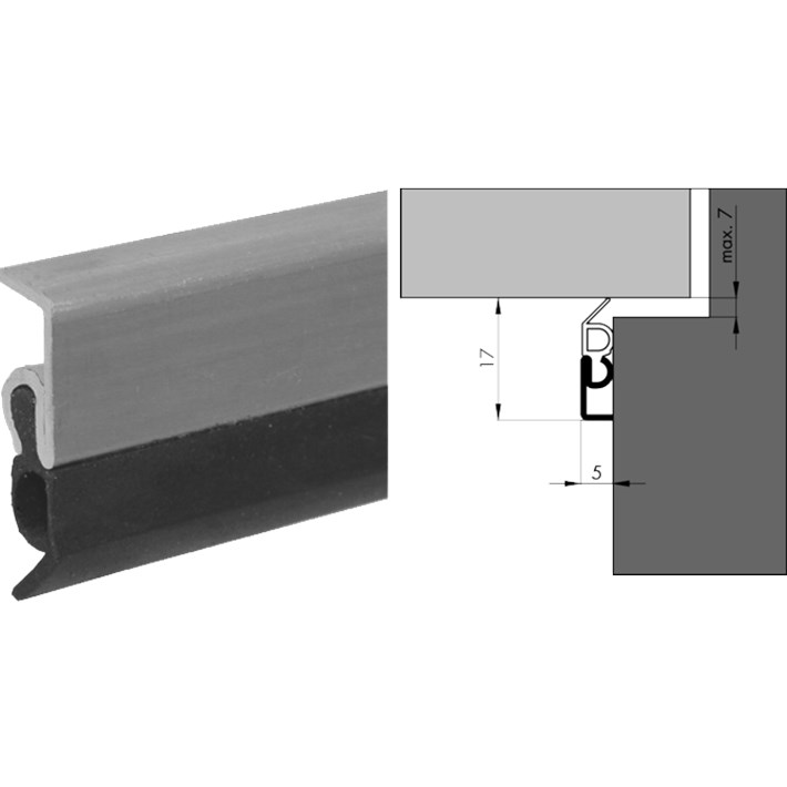 Tochtprofiel opbouw, aluminium - Veldmans