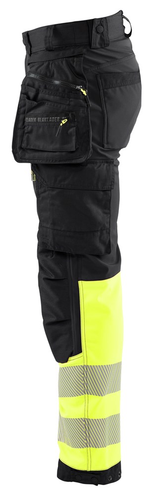 SOFTSHELL HIGH VIS WERKBROEK 1821/2513/9933 - ZWART/HIGH VIS GEEL - C64 ...