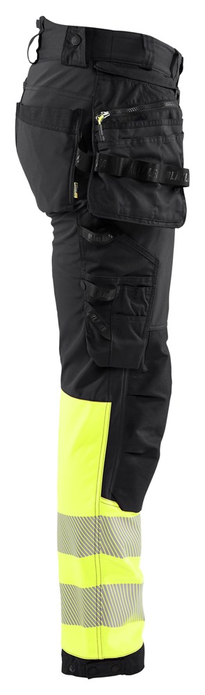 SOFTSHELL HIGH VIS WERKBROEK 1821/2513/9933 - ZWART/HIGH VIS GEEL - C64 ...